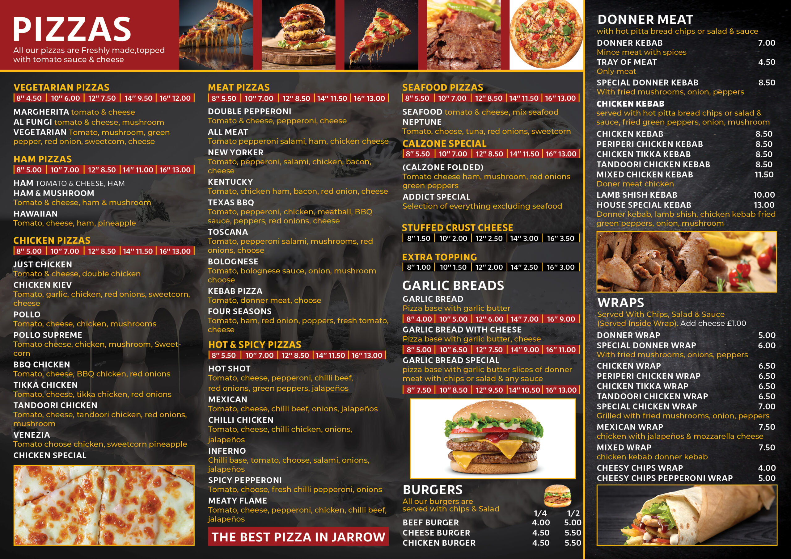 Menu - Pizza Addict Jarrow